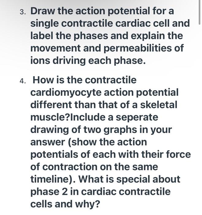 Solved 3. Draw the action potential for a single contractile | Chegg.com