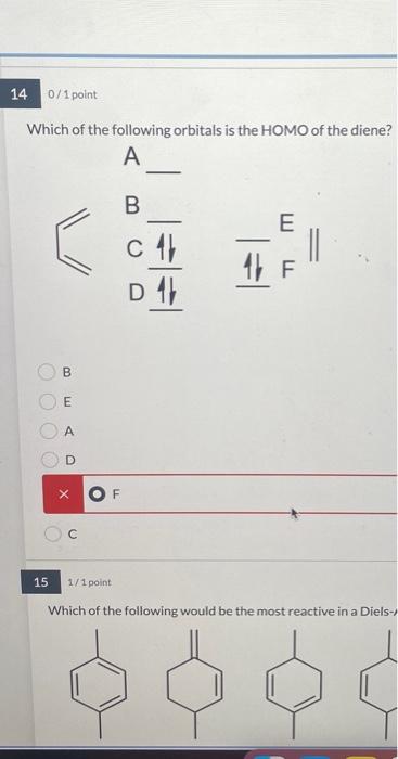 Which of the following orbitals is the HOMO of the | Chegg.com