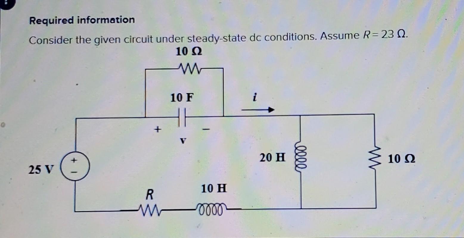 Solved Required information Consider the given circuit under | Chegg.com
