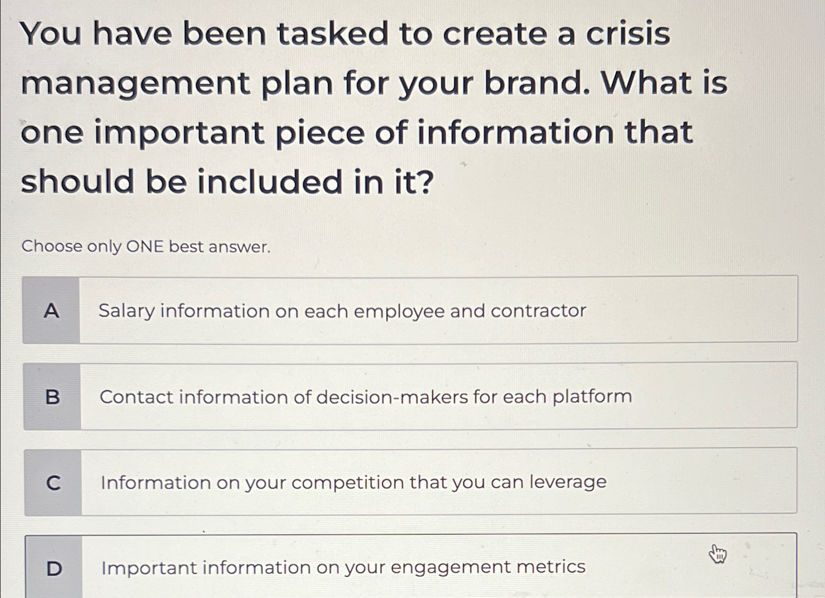 Solved You have been tasked to create a crisis management | Chegg.com