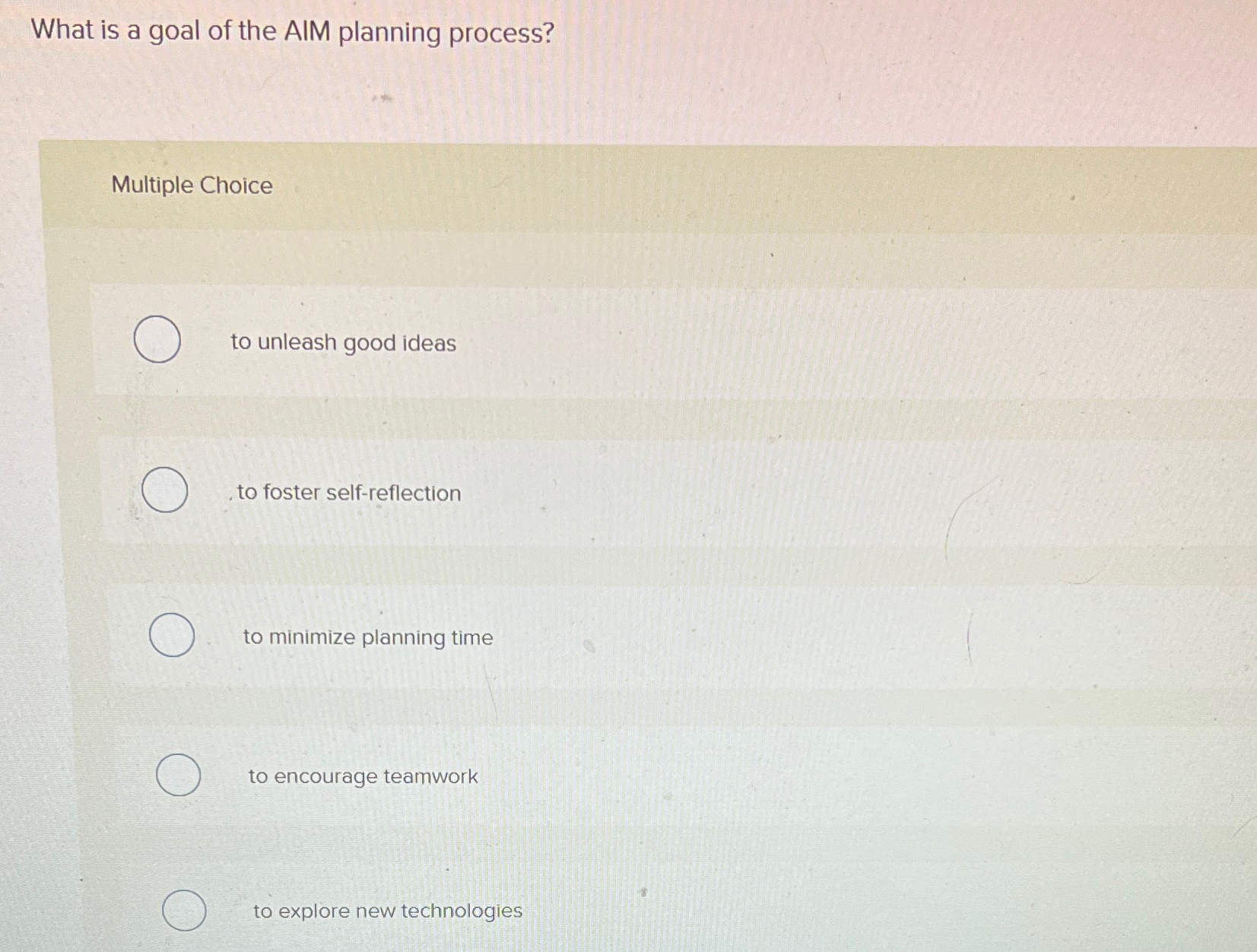 Solved What is a goal of the AIM planning process?Multiple | Chegg.com