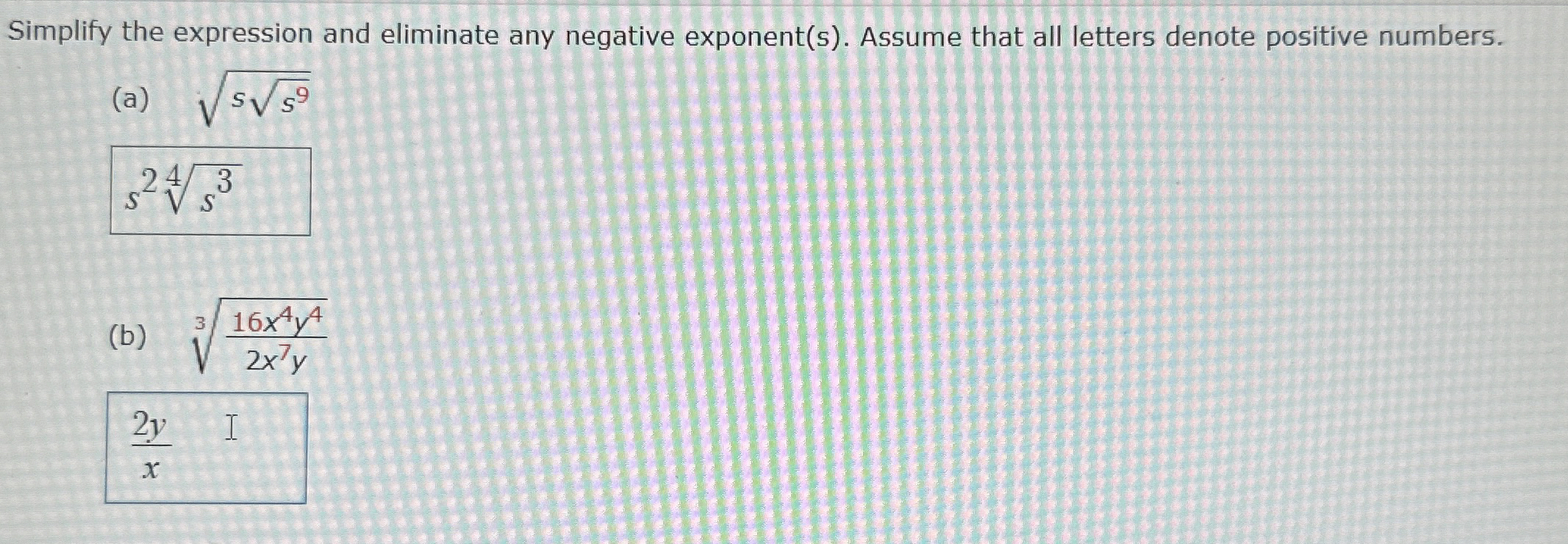 Solved Simplify the expression and eliminate any negative | Chegg.com
