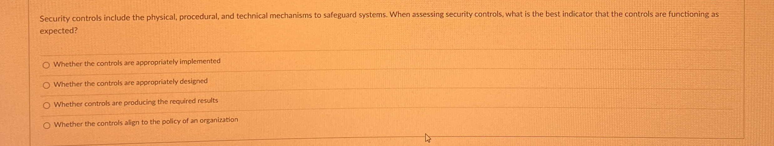 Solved Security controls include the physical, procedural, | Chegg.com