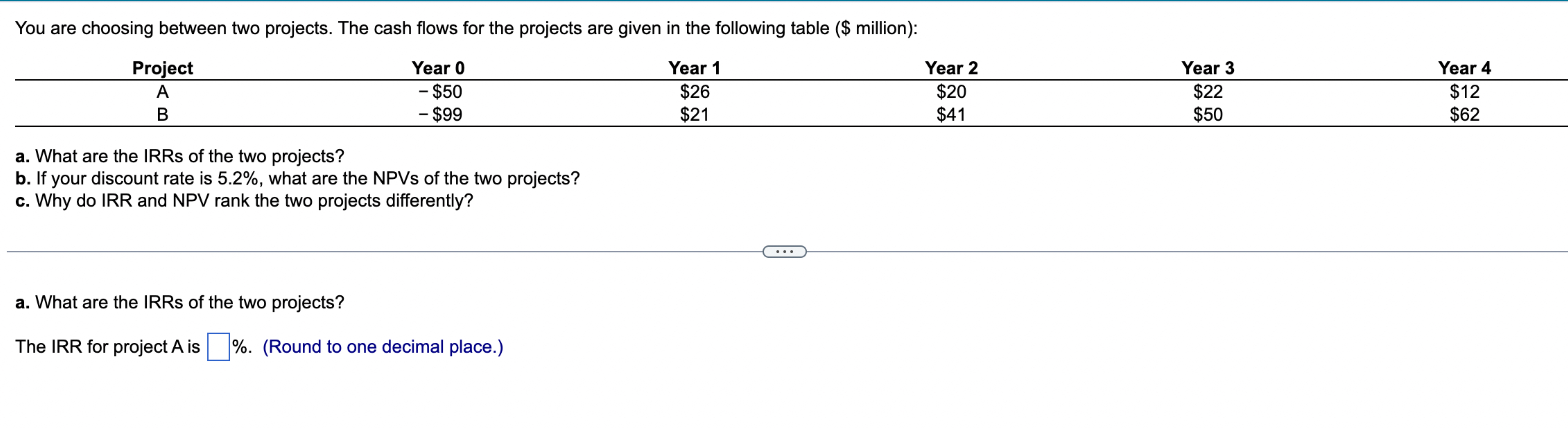 Solved You are choosing between two projects. The cash flows | Chegg.com
