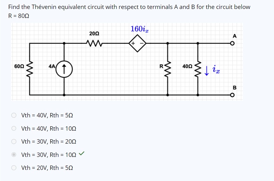 Solved Find the Thévenin equivalent circuit with respect to | Chegg.com