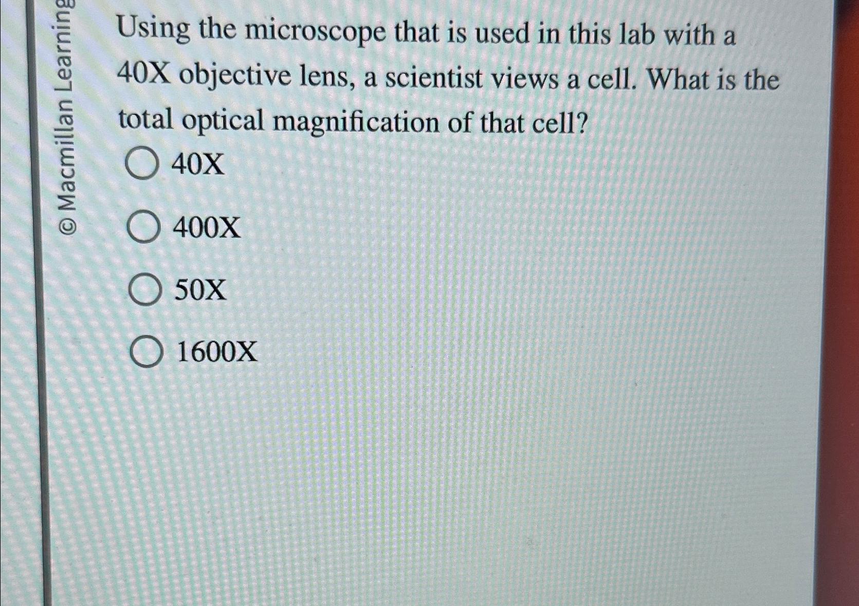 Solved Using the microscope that is used in this lab with a | Chegg.com