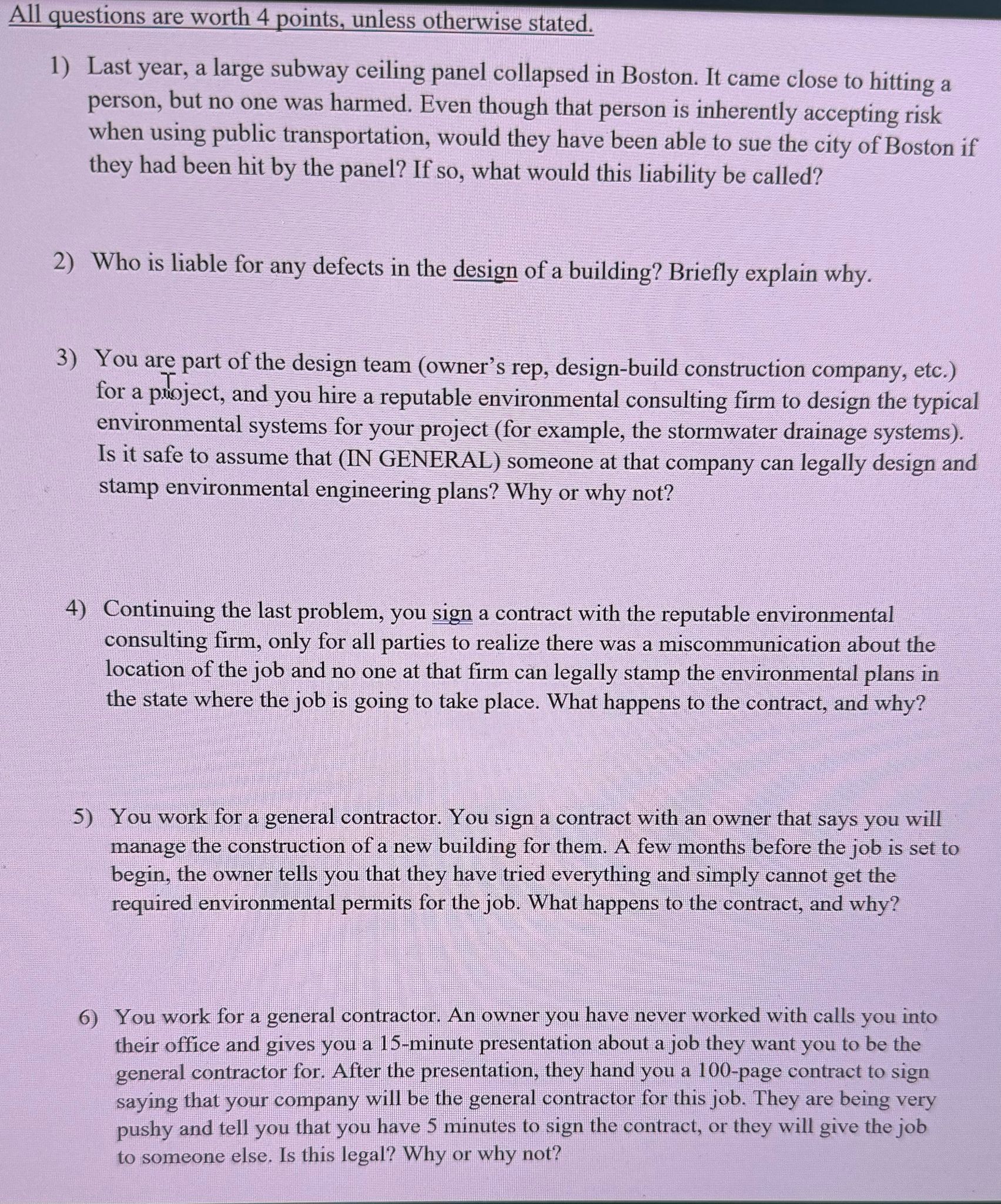 Solved All questions are worth 4 ﻿points, unless otherwise | Chegg.com