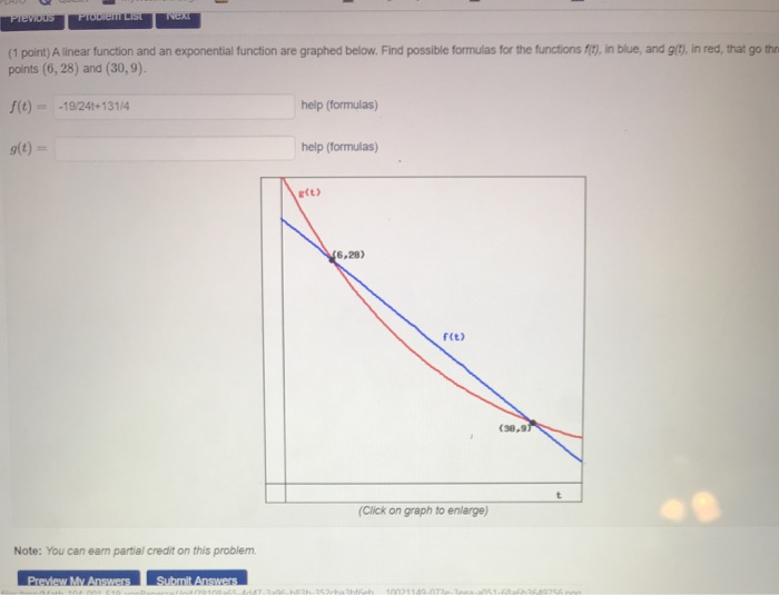 Solved A linear function and an exponential function are | Chegg.com