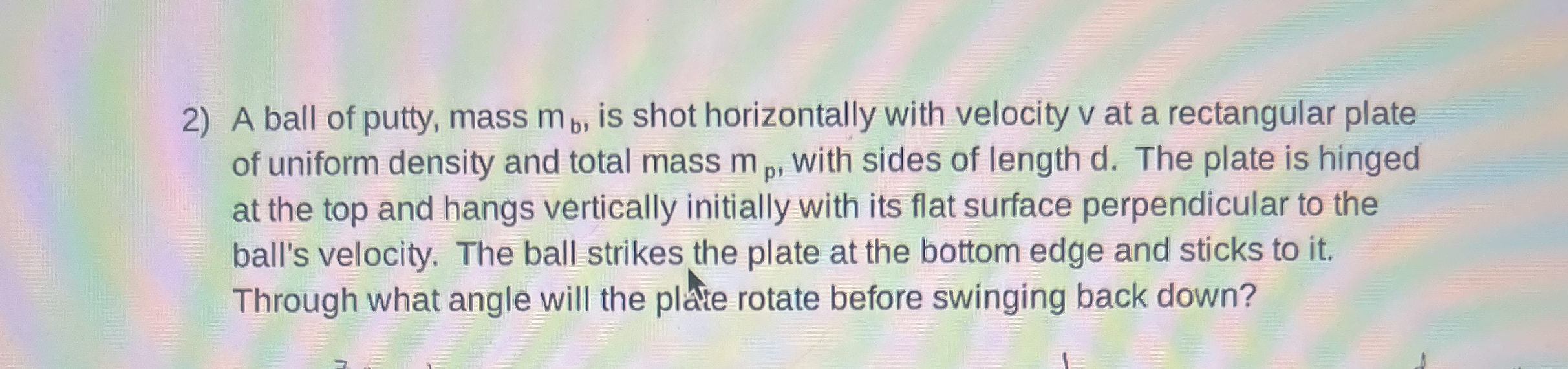 Solved A ball of putty, mass mb, ﻿is shot horizontally with | Chegg.com