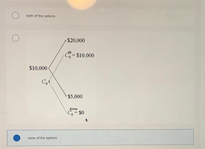Solved Draw the tree for a call option on $20,000 with a | Chegg.com