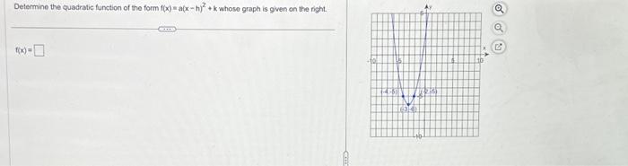 Solved Determine the quadratic function of the form | Chegg.com