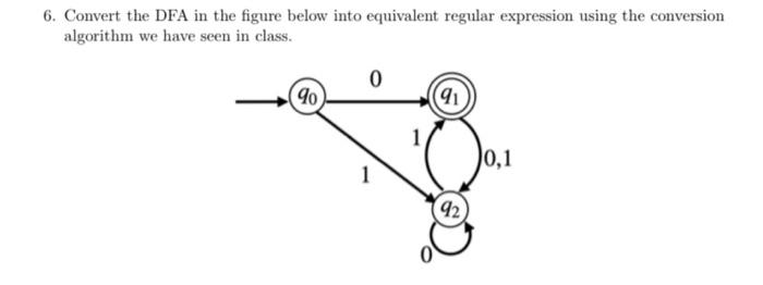 Solved 6. Convert the DFA in the figure below into | Chegg.com
