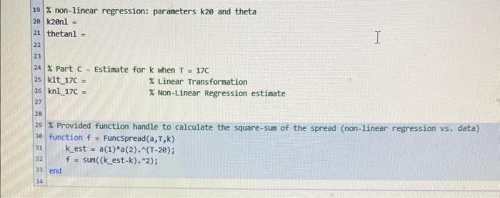 Solved Non-Linear Regression vs. Linear Transformation The | Chegg.com