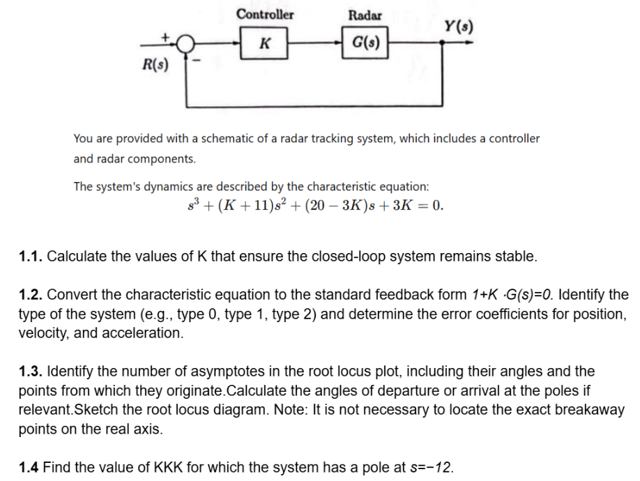 Solved You are provided with a schematic of a radar tracking | Chegg.com