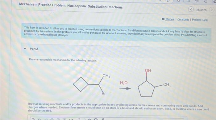 Mechanism Practice Problem: Nucleophilic Substitution | Chegg.com