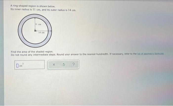 Solved A ring-shaped region is shown below. Its inner radius | Chegg.com