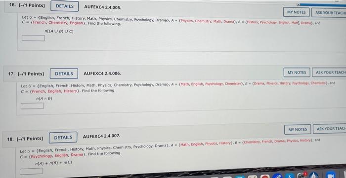 Solved 16. (-11 Points] DETAILS AUFEXC4 2.4.005. MY NOTES | Chegg.com