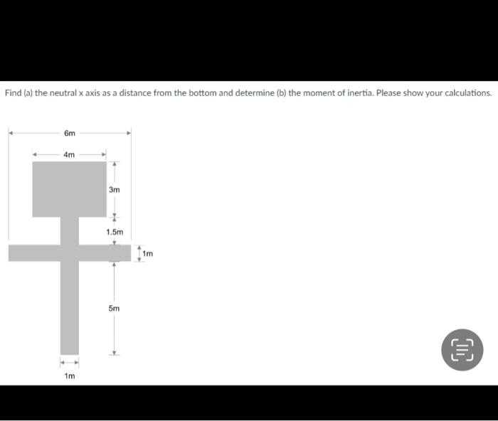 Solved Find (a) the neutral x axis as a distance from the | Chegg.com