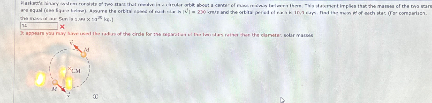 Solved Plaskett's binary system consists of two stars that | Chegg.com