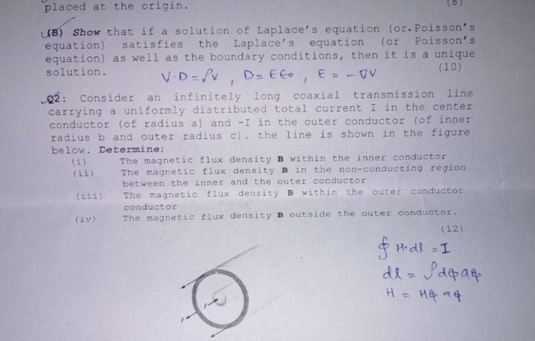 Solved Subject is Electromagnetic Solve on paper form these | Chegg.com