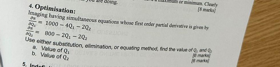 Solved 4. Optimisation: Imaging having simultaneous | Chegg.com