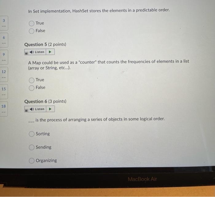 Solved Question 1 2 Points Listen The Arraylist Uses 