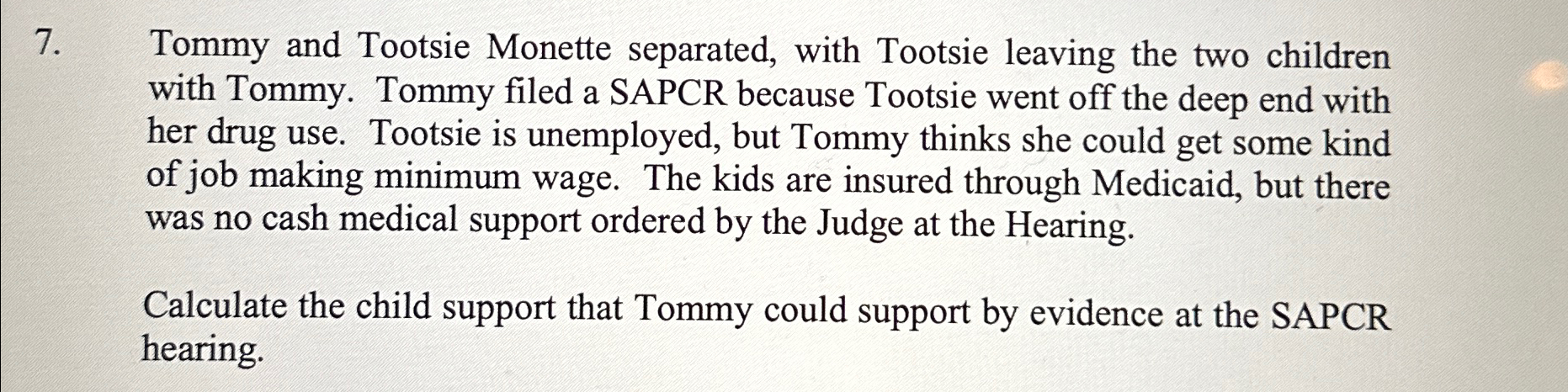 Tommy and Tootsie Monette separated, with Tootsie | Chegg.com