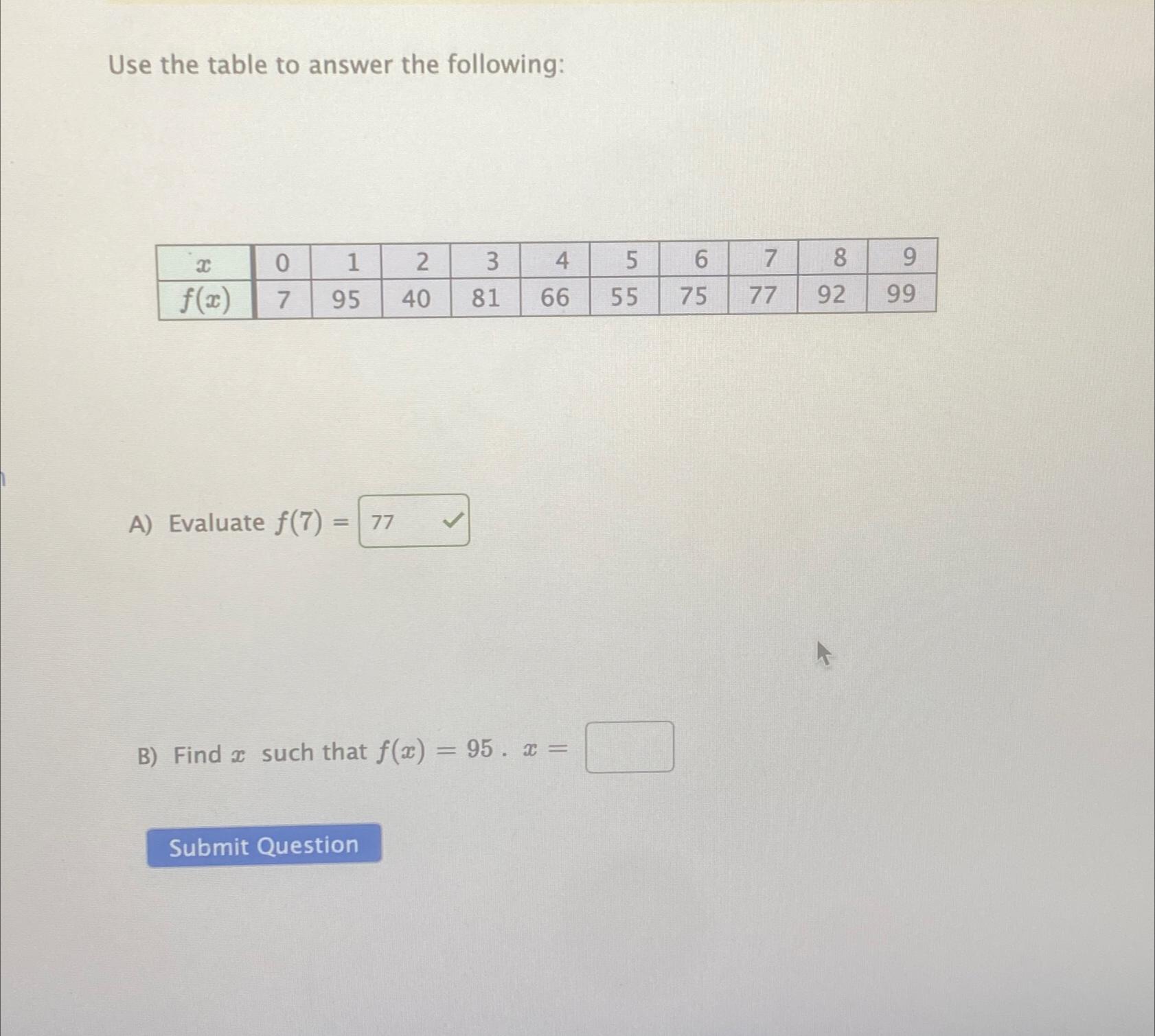 Solved Use the table to answer the | Chegg.com