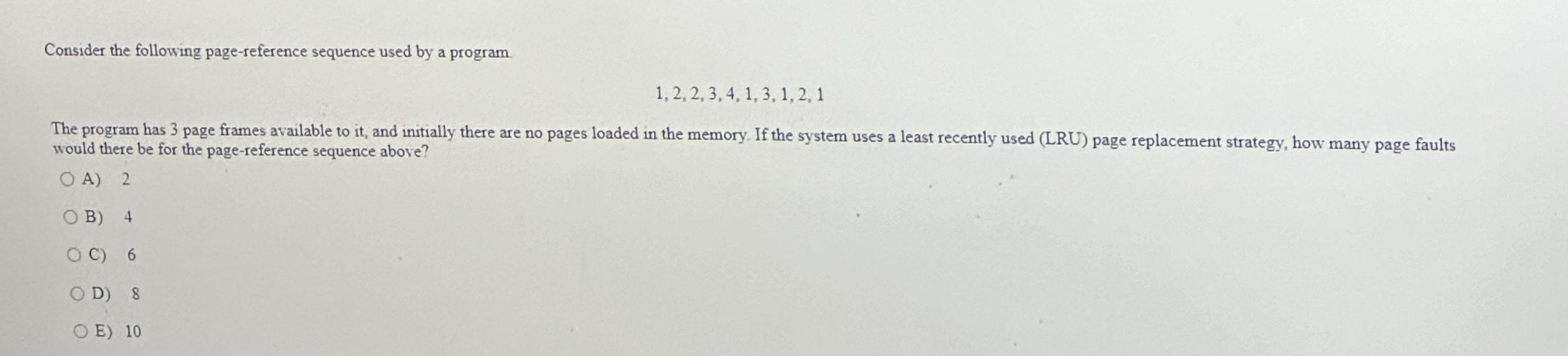 Solved Consider the following page-reference sequence used | Chegg.com
