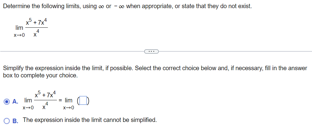 Solved Determine the following limits, ﻿using ∞ ﻿or -∞ ﻿when | Chegg.com