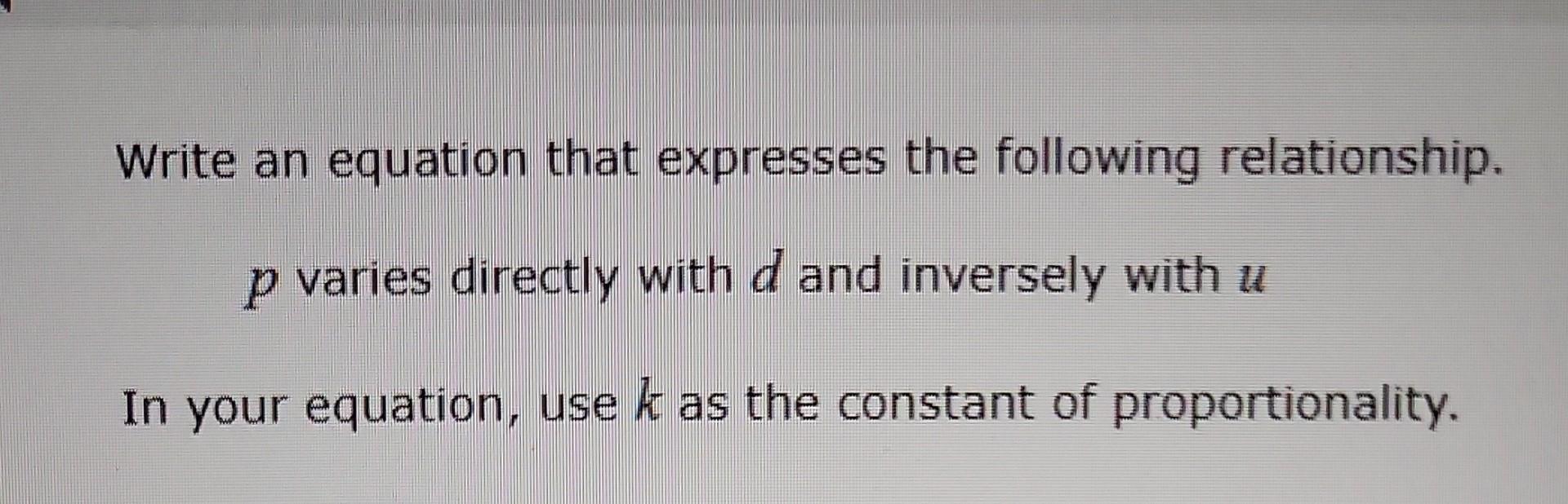 Solved Write An Equation That Expresses The Following
