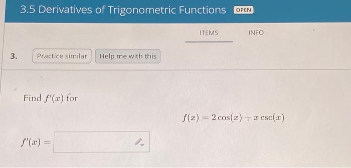 Solved Find f′(x) for f(x)=4x2+2sin(x)2sin(x) f′(x)=Find | Chegg.com
