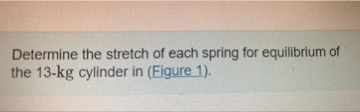 Solved Determine the stretch of each spring for equilibrium | Chegg.com