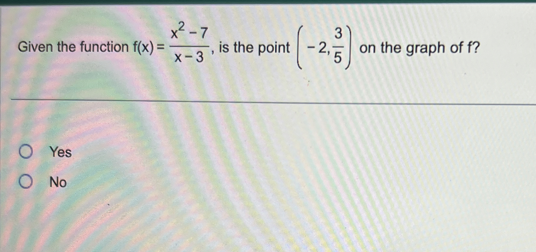 Solved Given the function f(x)=x2-7x-3, ﻿is the point | Chegg.com