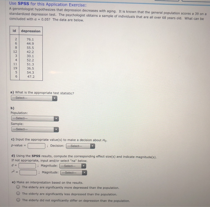 Solved Use SPSS for this Application Exercise: A | Chegg.com