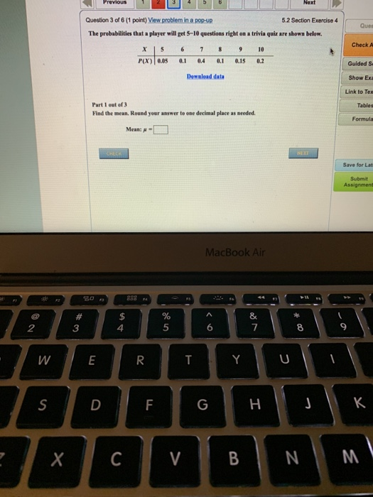 Solved Previous Next Ques Question 3 of 6 (1 point) View | Chegg.com