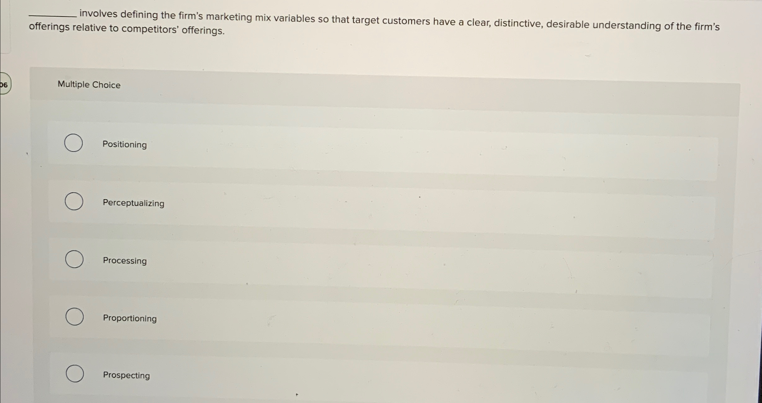 Solved ...involves defining the firm's marketing mix | Chegg.com