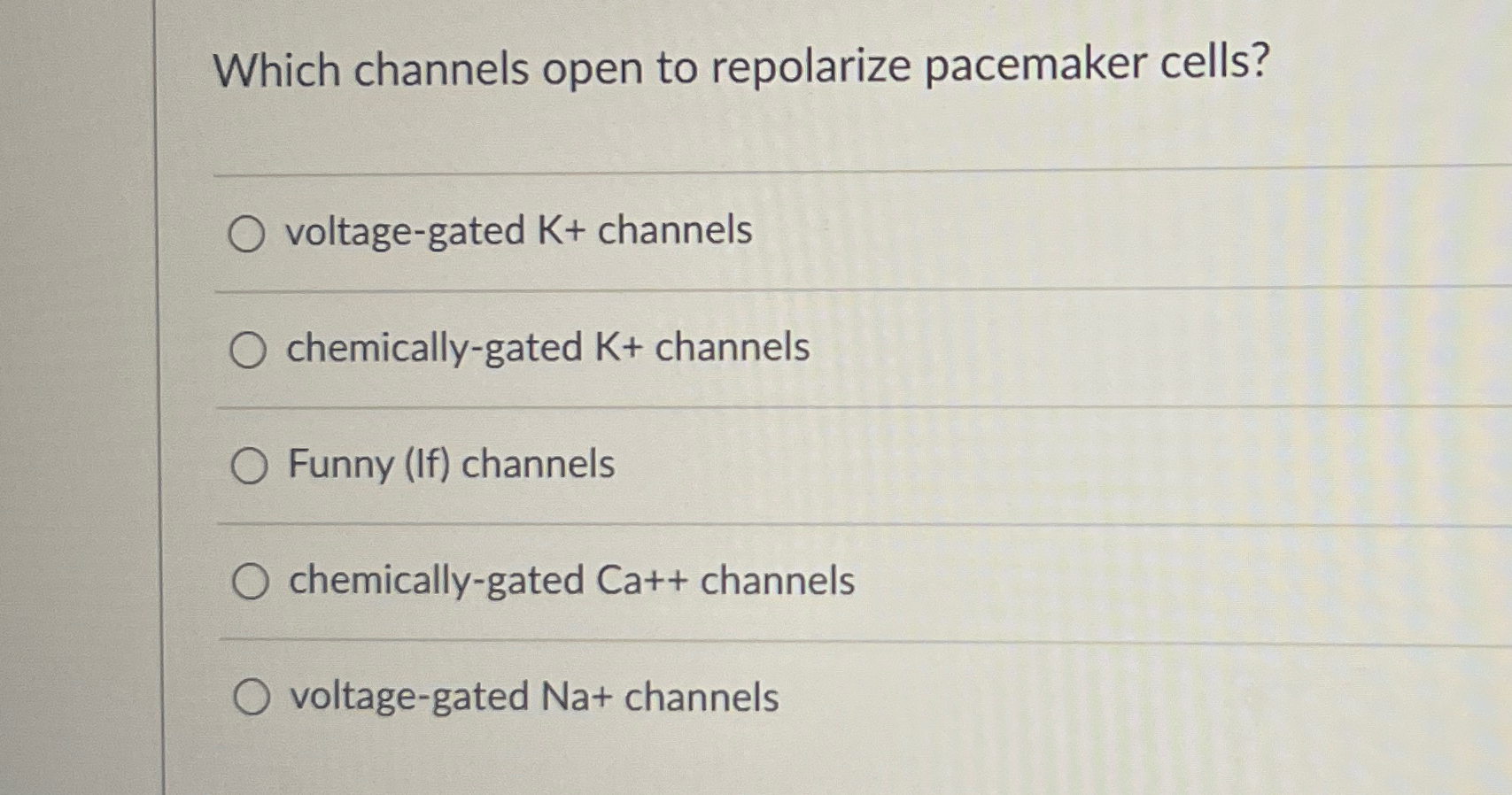 Solved Which channels open to repolarize pacemaker | Chegg.com
