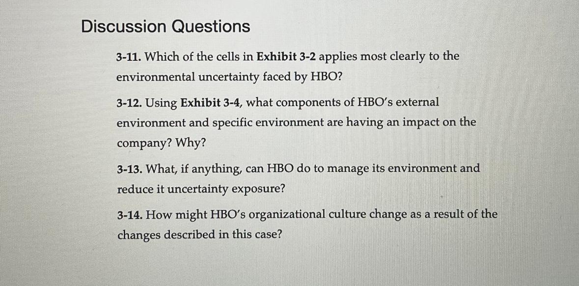 Solved Exhibit 3-2Environmental Uncertainty | Chegg.com