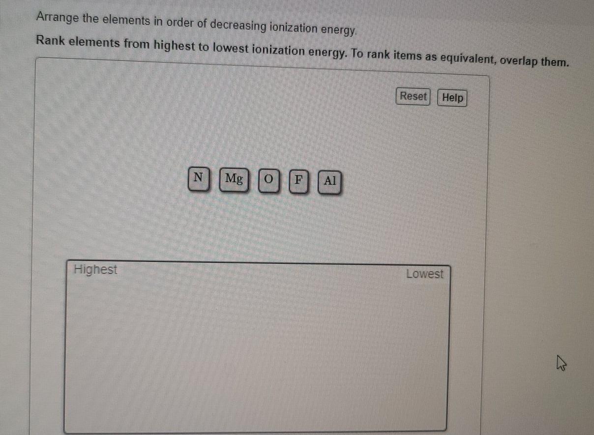 Solved Arrange the elements in order of decreasing | Chegg.com