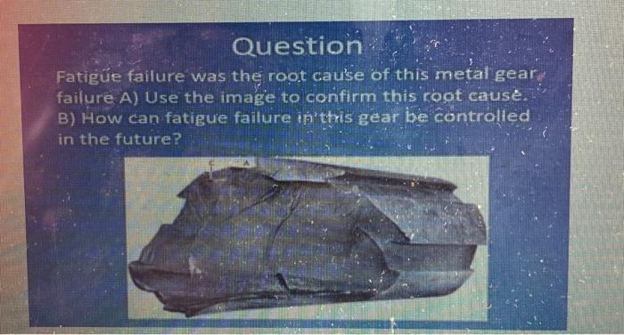 Solved Question Fatigúe failure was the root cau'se of this | Chegg.com
