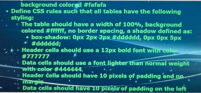 Solved Create an external stylesheet so the provided HTML | Chegg.com