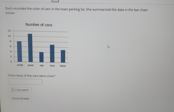 Solved Barb recorded the color of cars in the town parking | Chegg.com