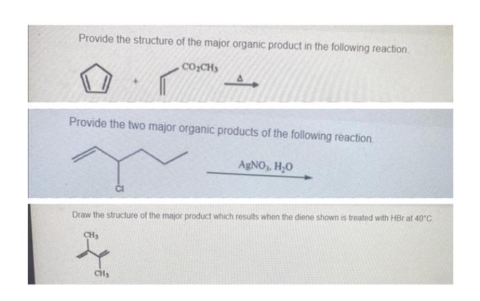 Solved Provide the structure of the major organic product in | Chegg.com