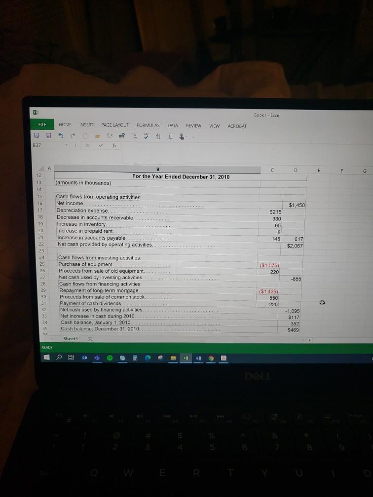 Solved Bookl - Excel FILE HOME INSERT PAGE LAYOUT FORMULAS | Chegg.com