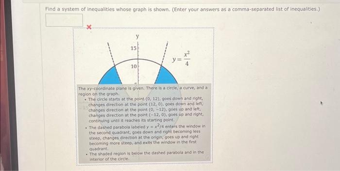 Solved Find a system of inequalities whose graph is shown. | Chegg.com