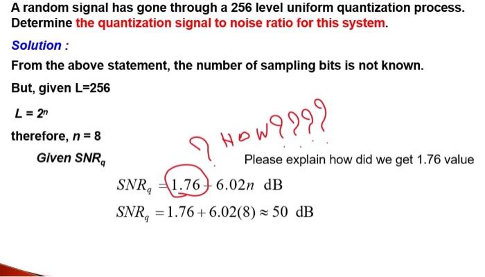 Solved A random signal has gone through a 256 level uniform | Chegg.com