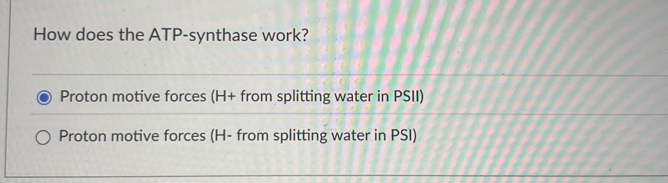 Solved How does the ATP-synthase work?Proton motive forces | Chegg.com