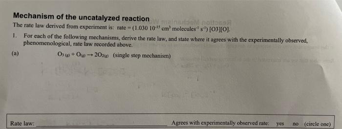 Solved Name: Reaction Mechanism Worksheet In this assignment | Chegg.com