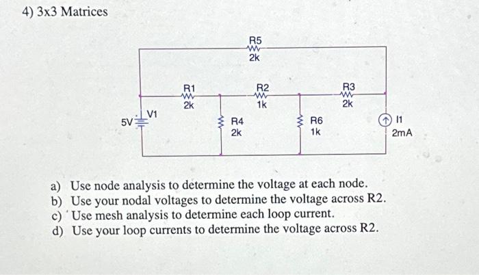 Solved a) Label the nodes in the circuit b) Place a ground | Chegg.com